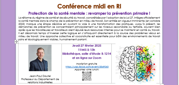 Conférence midi en RI | Université du Québec en Outaouais
